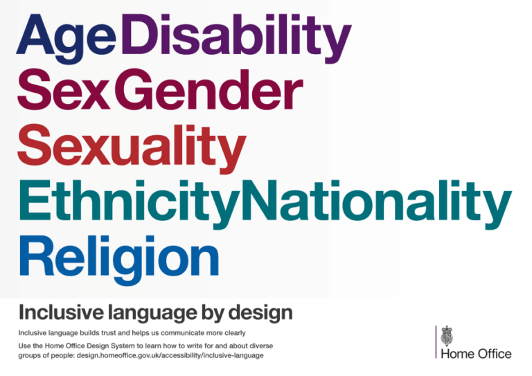 Inclusive language by design – Home Office Digital, Data and Technology